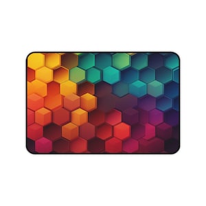 Colorful Hexagon Desk Mat, Pattern, Abstract, Multicolor - Etsy