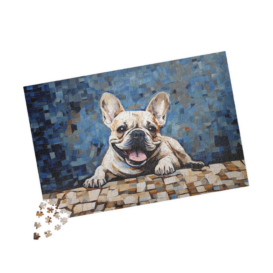 Happy French Bulldog Jigsaw Puzzle: Dog Mosaic Brain Teaser, Dog Jigsaw ...