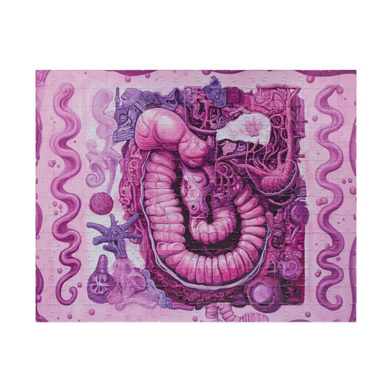 Anatomy Digestive System Puzzle 110, 252, 520, 1014-piece Pink Purple ...