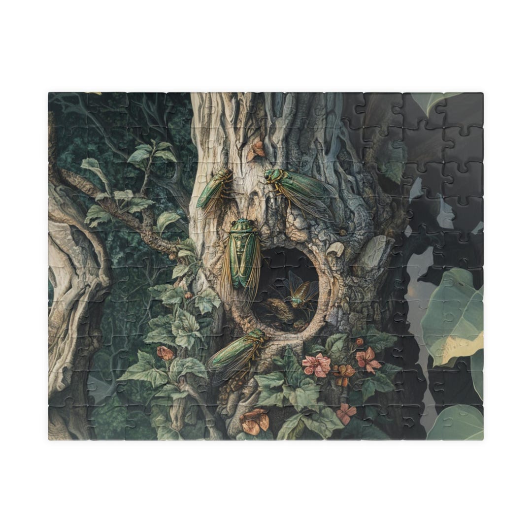 Cicada Habitat Jigsaw Puzzle: Nature Brain Teaser Bug Jigsaw Puzzle Bug ...