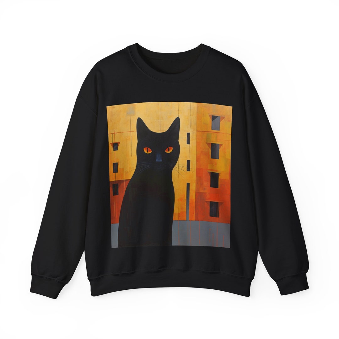 Black Cat Sweatshirt, Unisex Heavy Blend™ Crewneck Sweatshirt - Etsy
