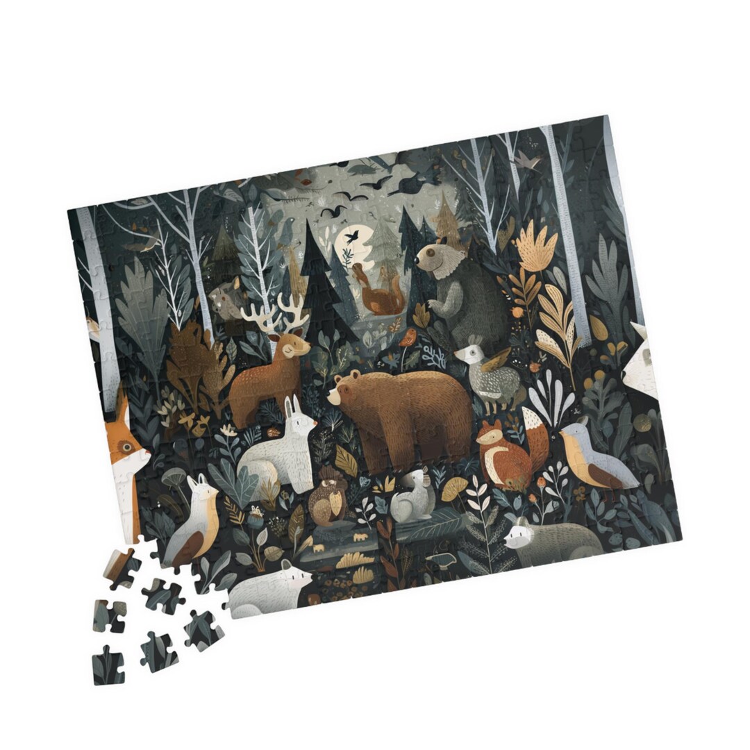 Forest Animals Jigsaw Puzzle: Fall Forest Scene (110-piece 252-piece ...