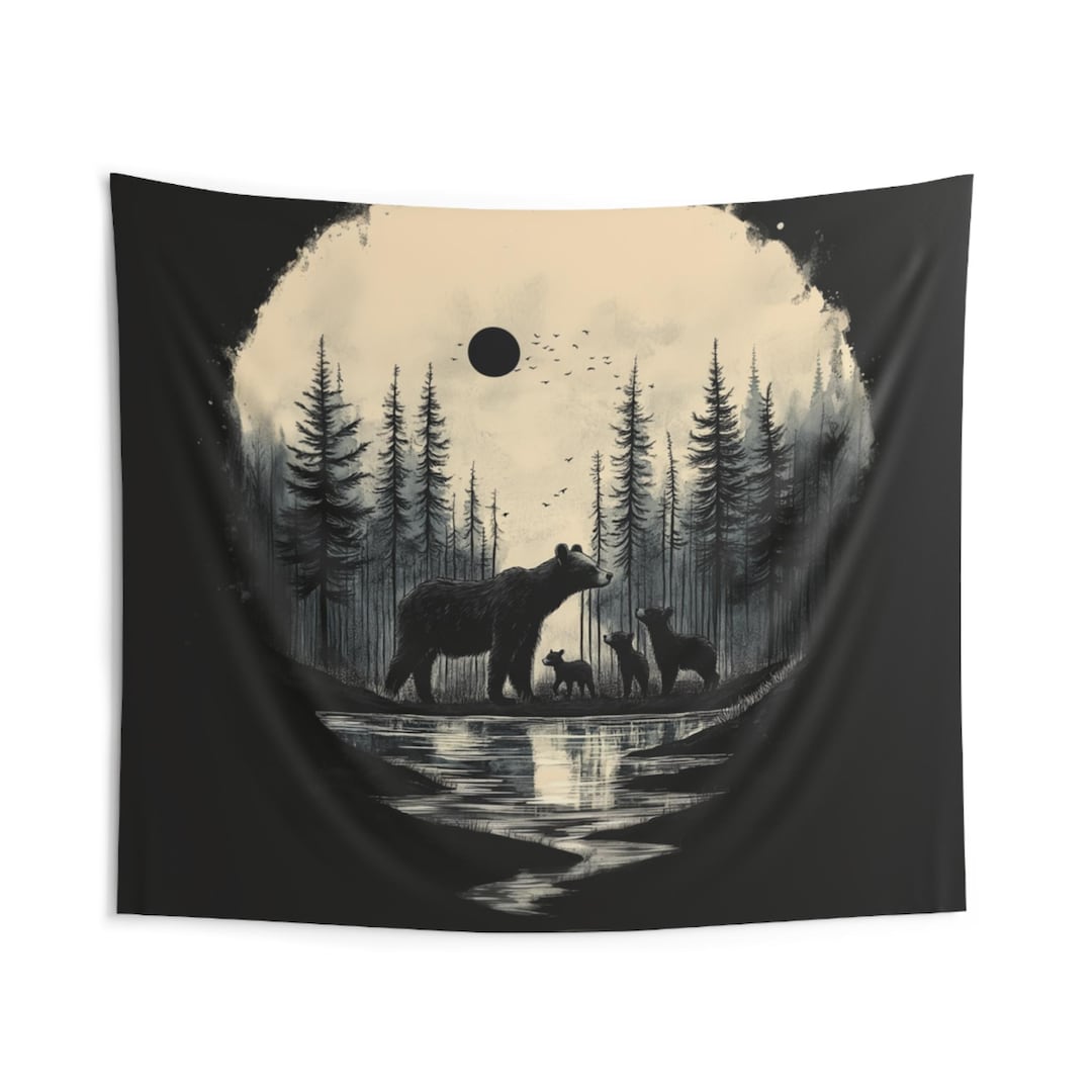 Bears Indoor Wall Tapestries, Bear Family Tapestry - Etsy