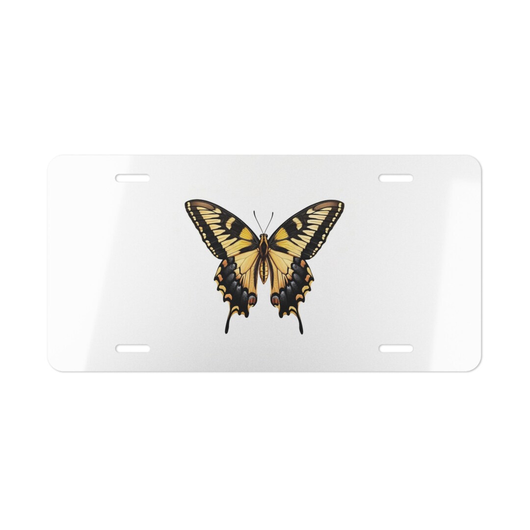 Yellow Butterfly Vanity Plate - Etsy