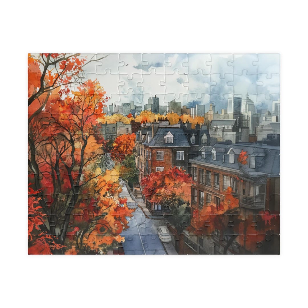 Fall Cityscape Jigsaw Puzzle: Brain Teaser (110-1014 Piece) Fall Jigsaw ...