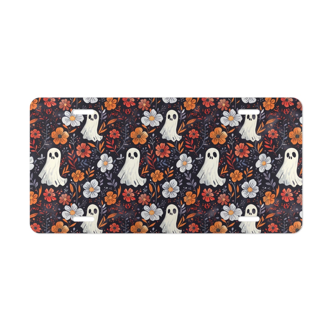 ON SALE, Ghost Vanity Plate Black Orange White - Etsy