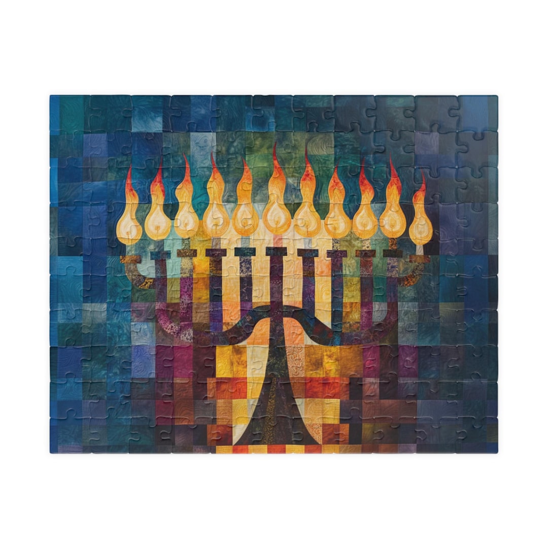 Hanukkah Puzzle (110, 252, 520, 1014-piece) Religious Puzzle, Quilt ...