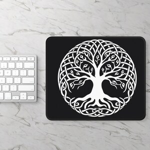 Gaming Mouse Pad, Tree of Life, Black and White - Etsy