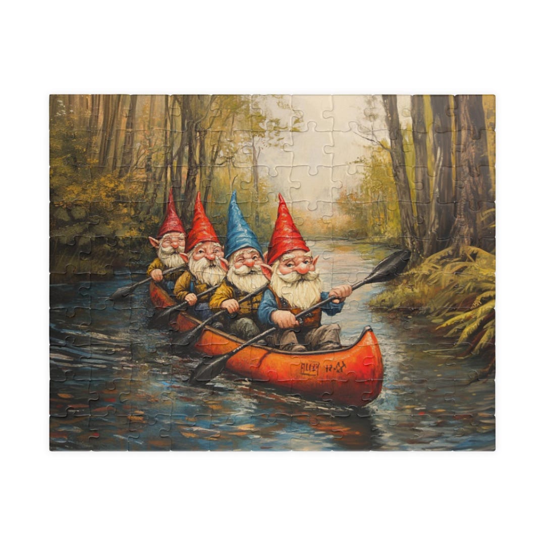 Gnomes Canoeing Jigsaw Puzzle: Enchanted Magical Puzzle Gnome Jigsaw ...