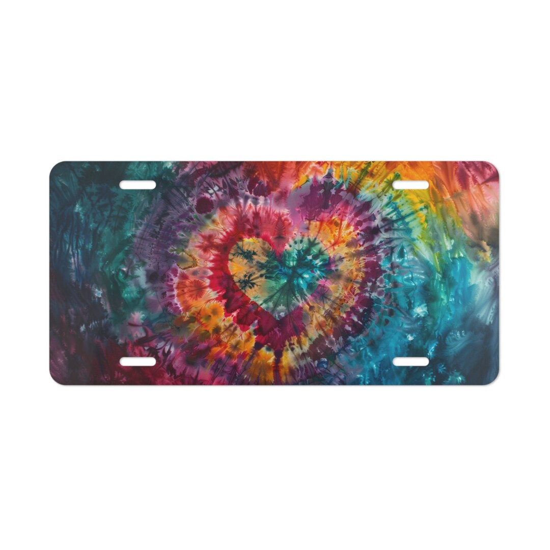 Heart Tye Die Vanity Plate Hippie Retro Colorful - Etsy