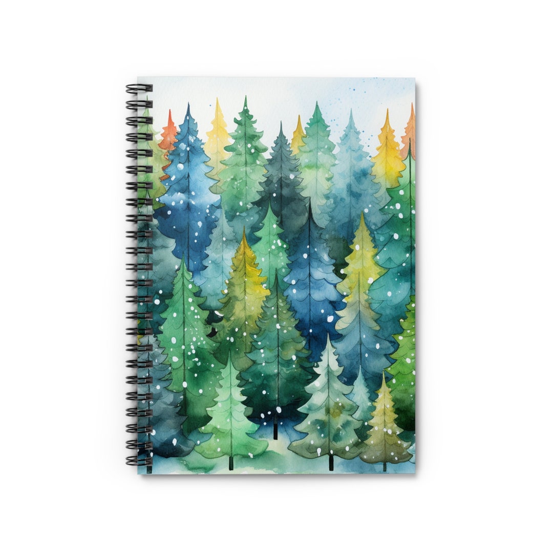 Pine Tree Watercolor Spiral Notebook: Ruled Line Journal (6x8 In) - Etsy