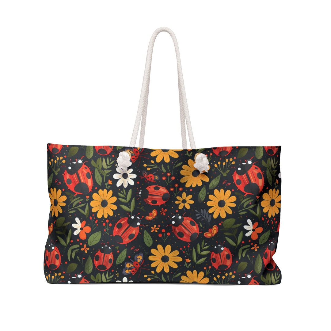 Ladybug Flower Weekender Bag Beach - Etsy