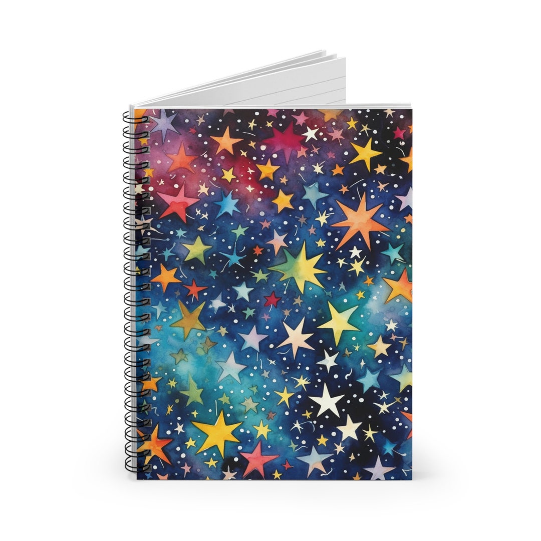 Dark Starry Night Notebook, Spiral Notebook - Ruled Line, Star Notebook ...