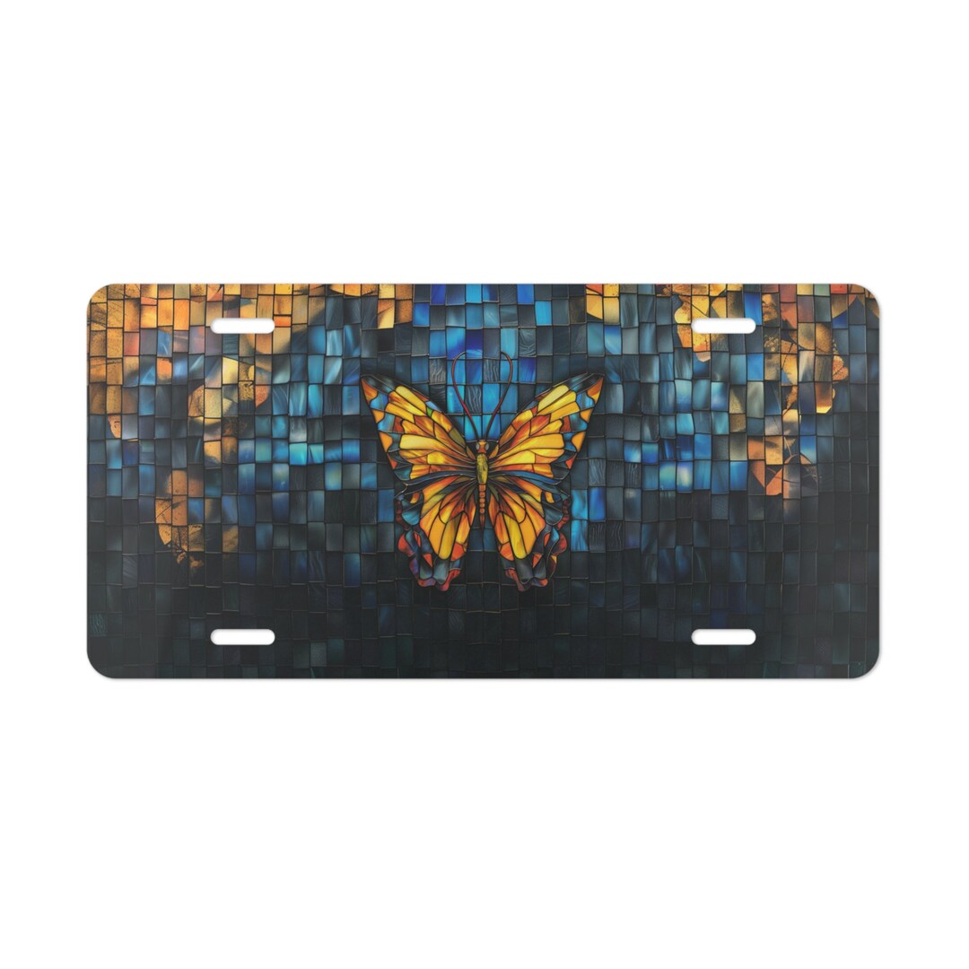 Stained Glass Butterfly Vanity Plate - Etsy