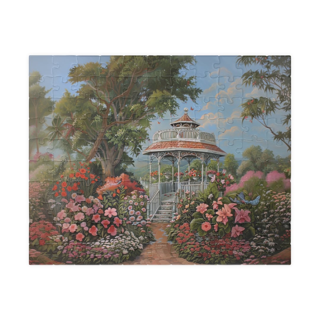 Pink Flowers Garden Jigsaw Puzzle: Brain Teaser (110-1014 Piece Options ...