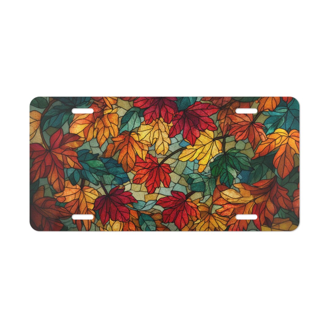 Fall Leaves Vanity Plate Stained Glass Vanity Plate - Etsy