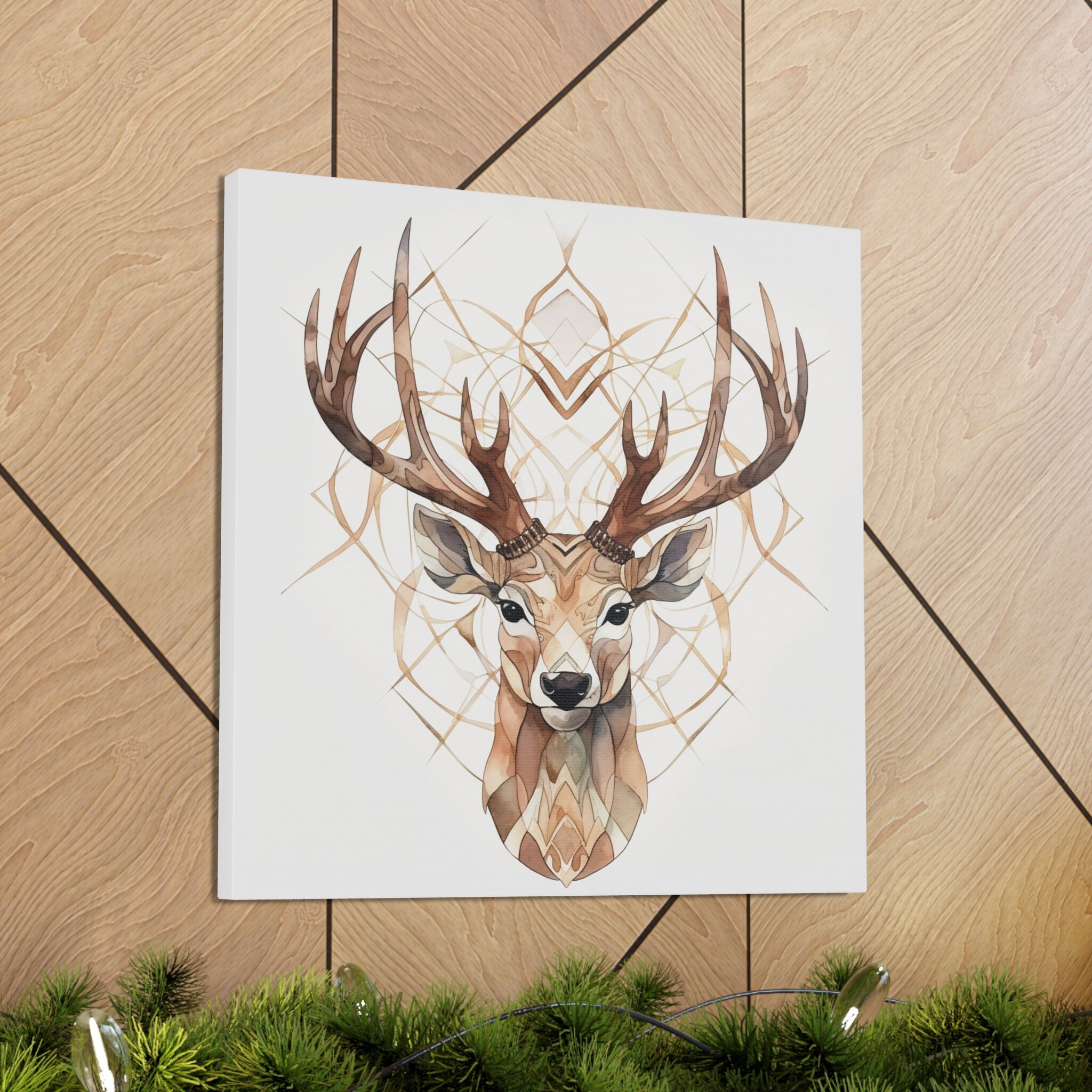 Canvas Watercolor Deer Painting. Various Sizes, Deer Wall Art, Deer ...