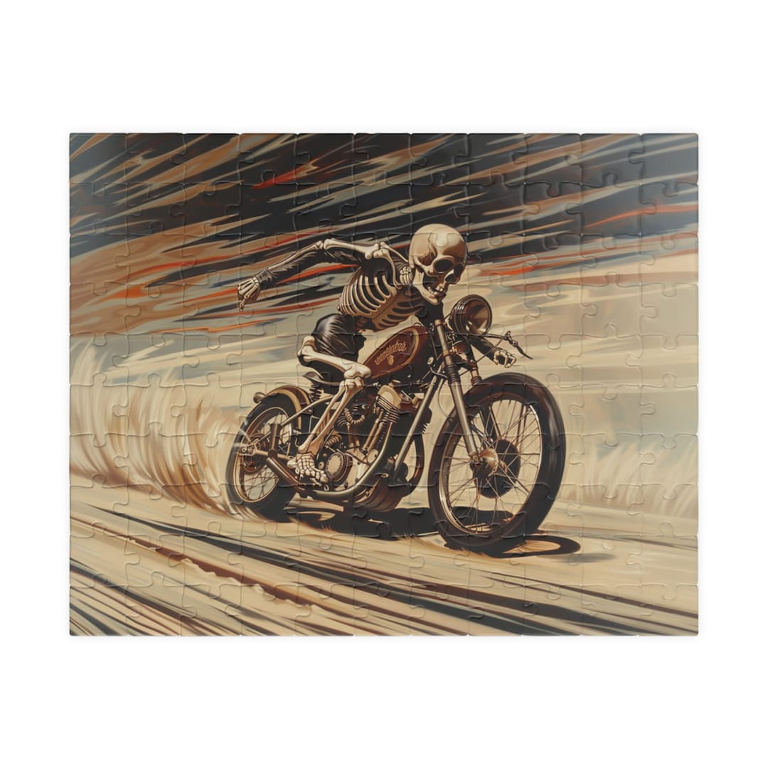 Skeleton on Motocycle Puzzle (110, 252, 520, 1014-piece) Driving Fast ...