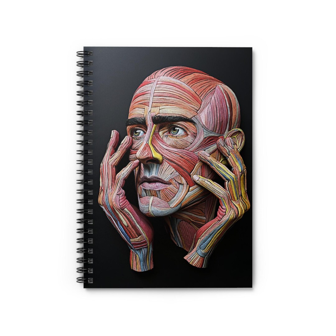 Face Anatomy Spiral Notebook - Ruled Line, Anatomy Notebook, Doctor ...