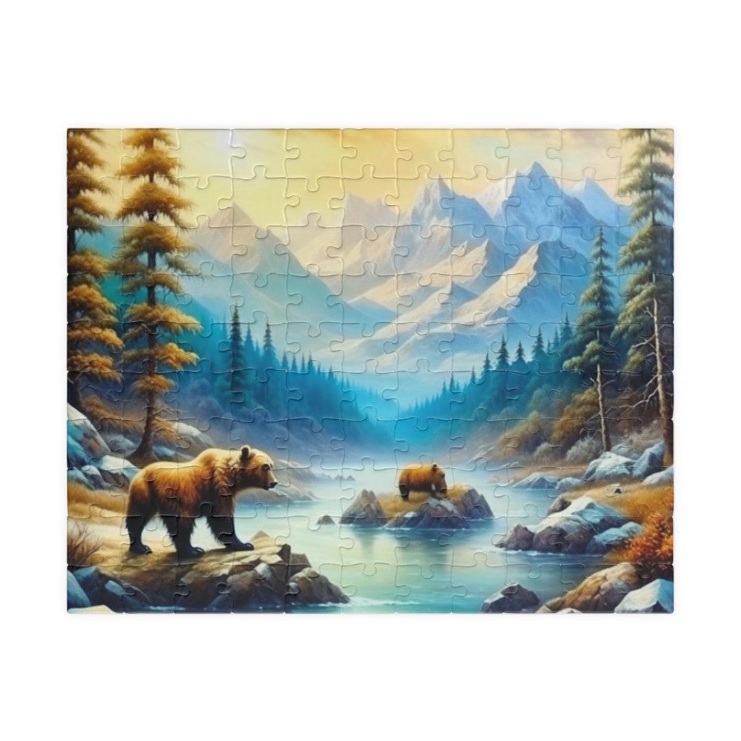 Bear Mountain Winter Animal Puzzle 110, 252, 520, 1014-piece - Etsy