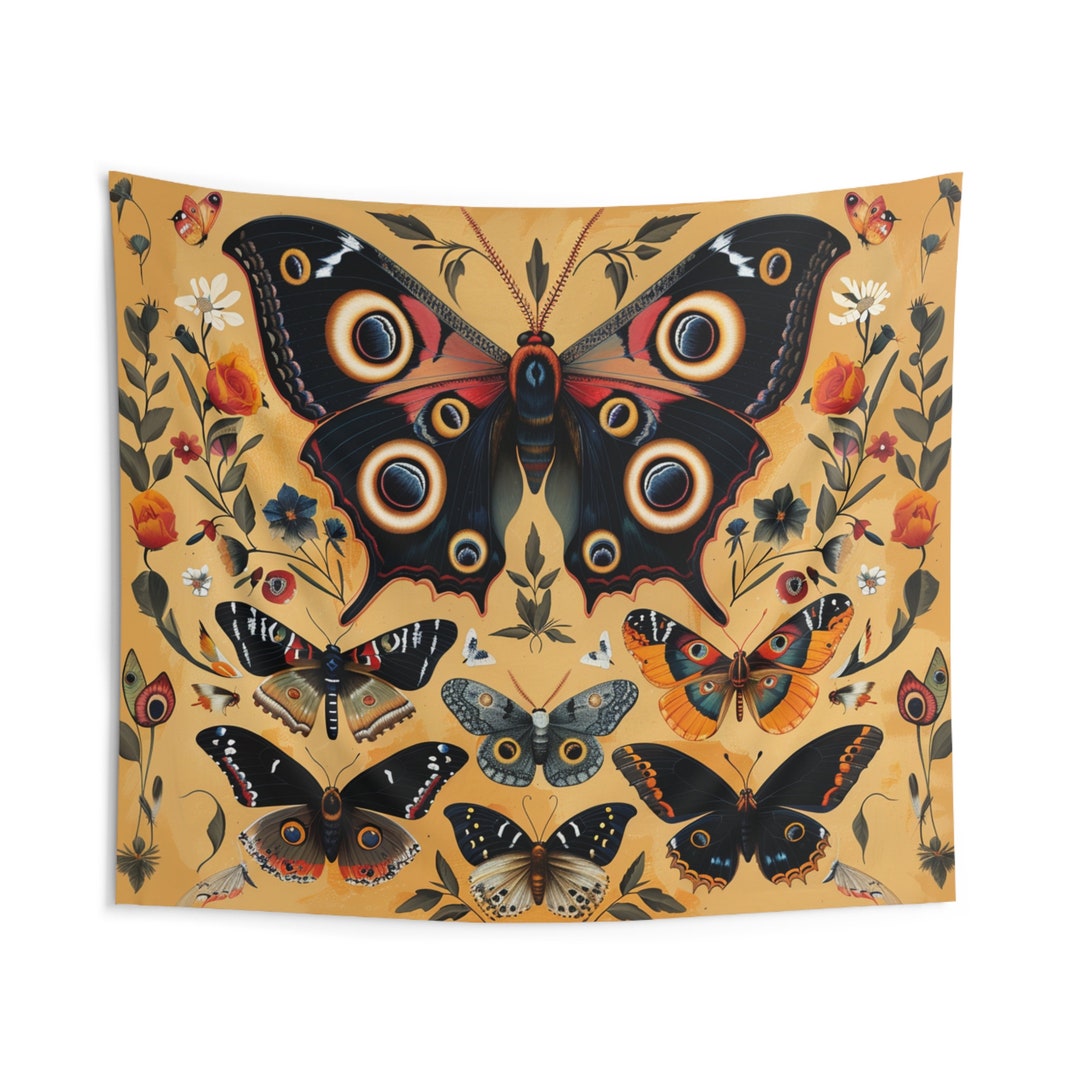 ON SALE, Butterfly Moth Indoor Wall Tapestries - Etsy