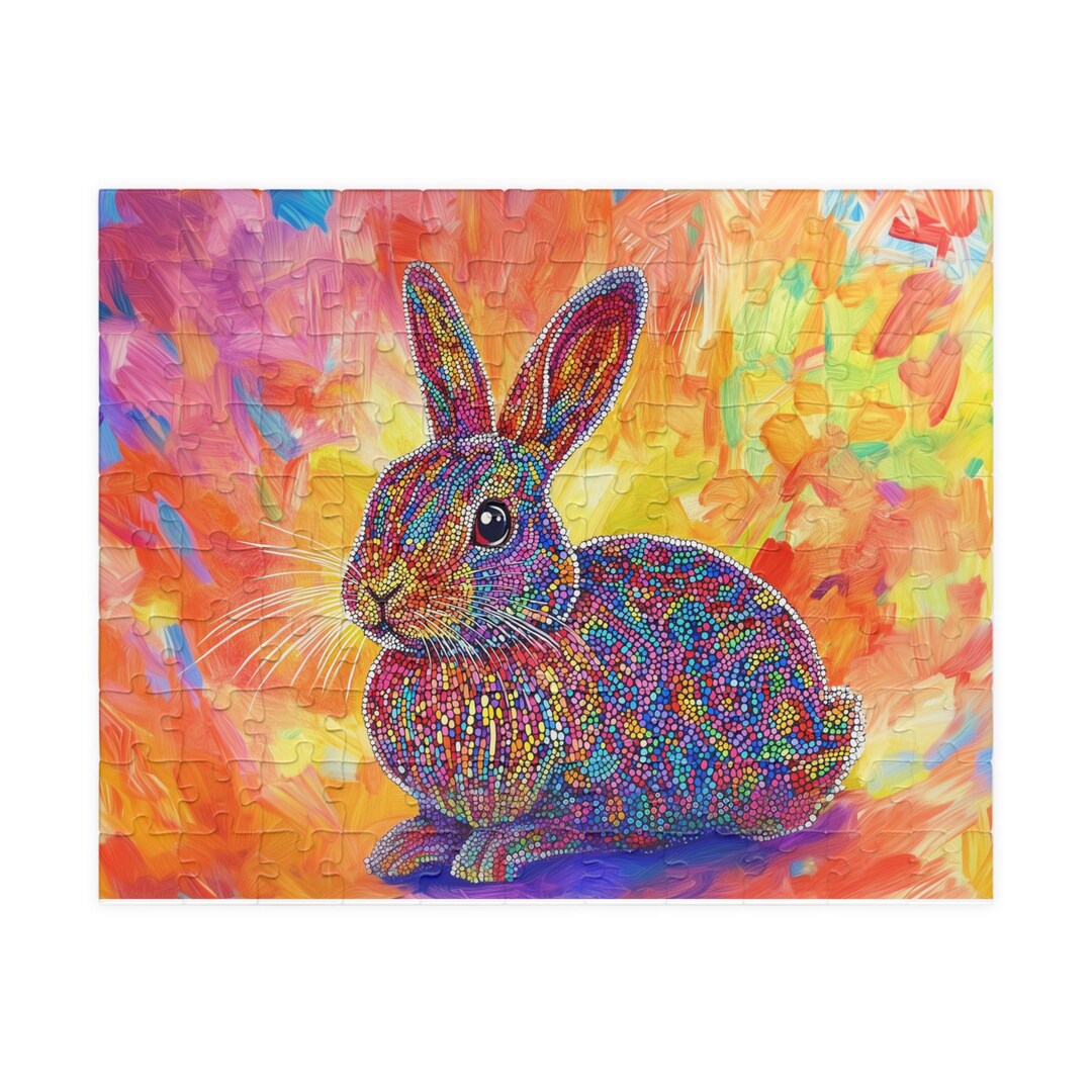 ON SALE, Colorful Rabbit Puzzle (110, 252, 520, 1014-piece) Bunny ...