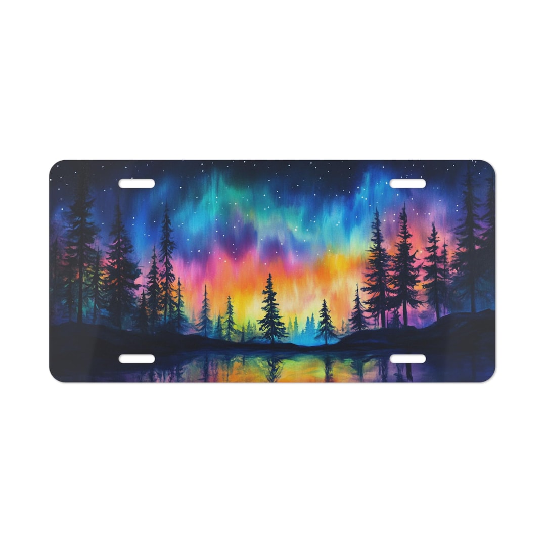 ON SALE, Northern Lights Pine Trees Vanity Plate Night - Etsy