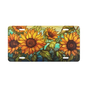 ON SALE, Sunflower License Plate, Flowers, Vanity Plate, Flowers ...