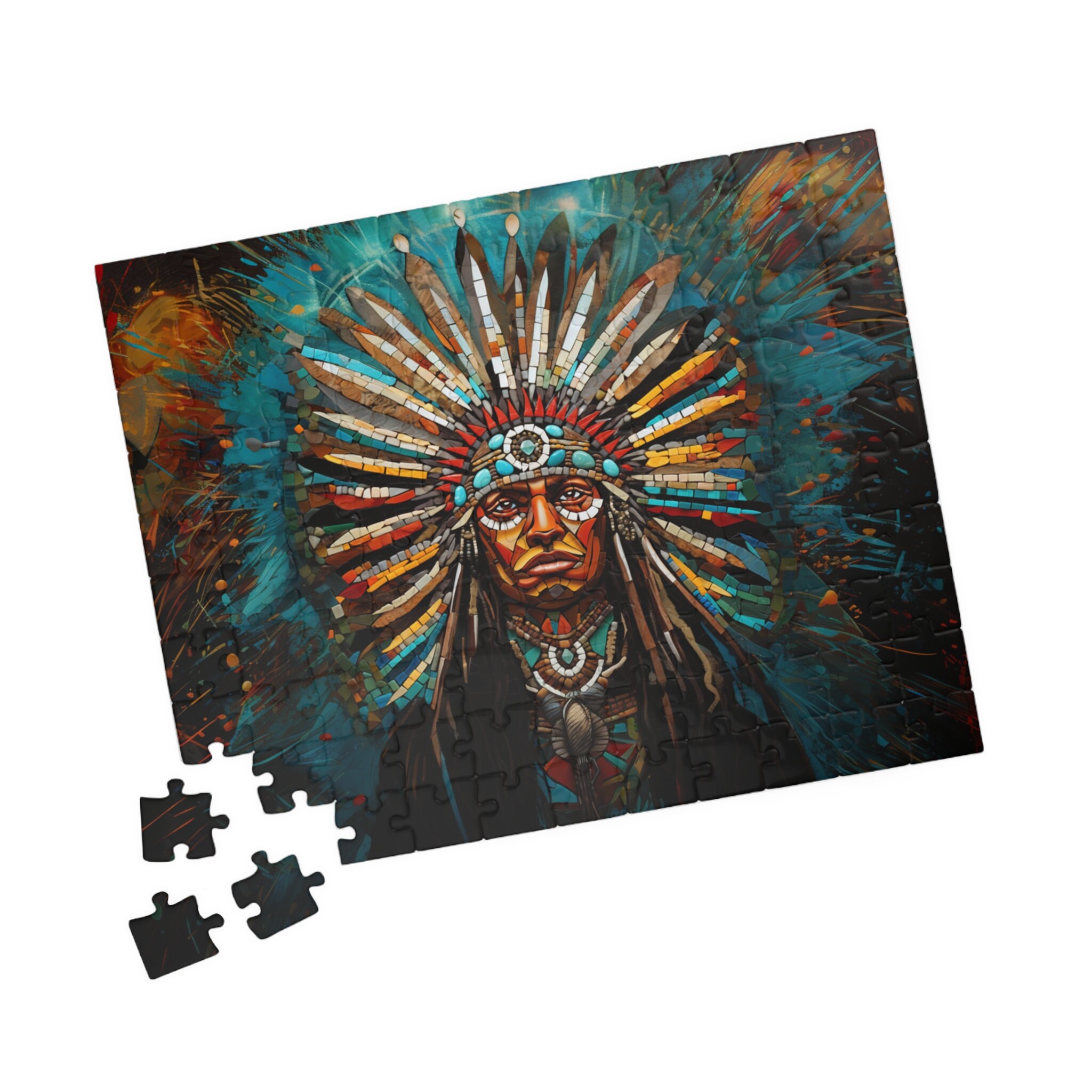 Native American Puzzle 110, 252, 520, 1014-piece Feathers, Jigsaw ...