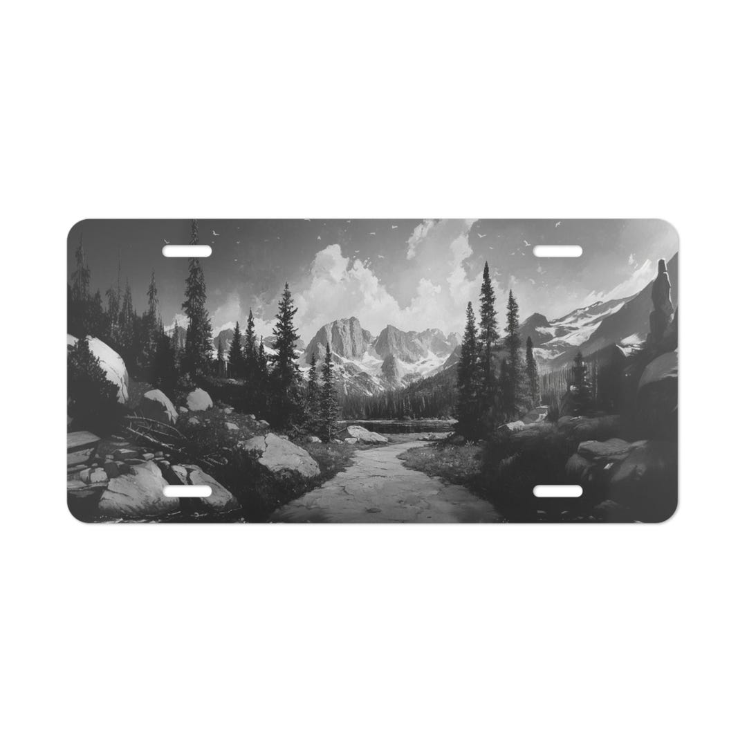 Rocky Mountain National Park Vanity Plate Black White Wedding Gift ...