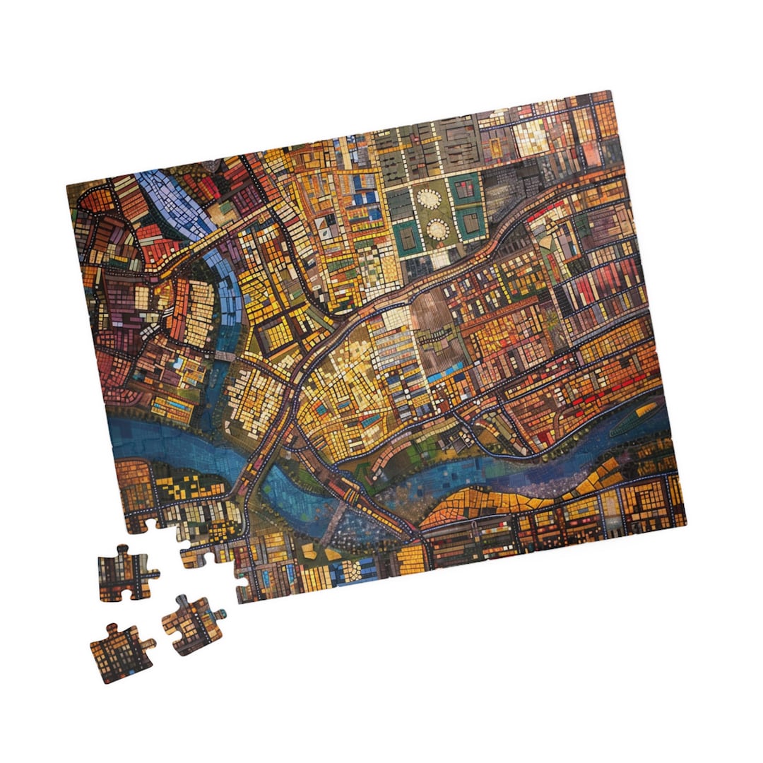 New Orleans Map Jigsaw Puzzle: Colorful Cityscape Brain Teaser ...
