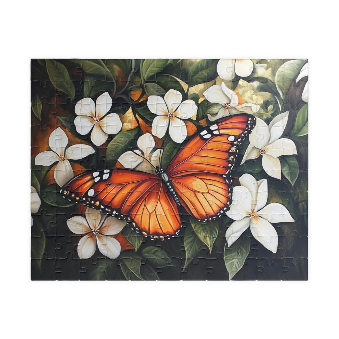 Monarch Butterfly Puzzle: Floral Garden Jigsaw (110-1014 Piece Options ...