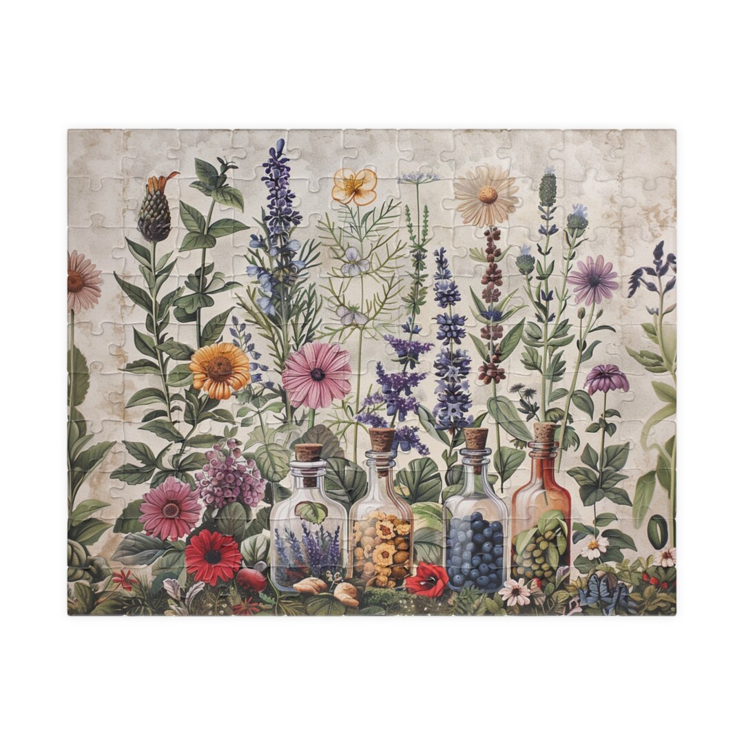 Flowers in Jars Jigsaw Puzzle: Botanical Brain Teaser Flower Puzzle ...