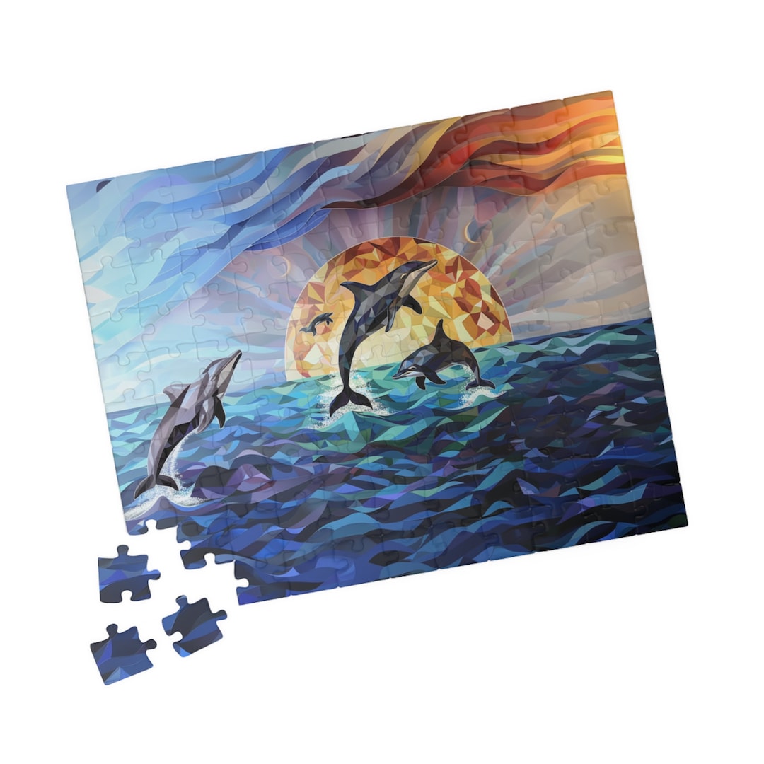 ON SALE, Dolphins Jumping Puzzle (110, 252, 520, 1014-piece), Jigsaw ...