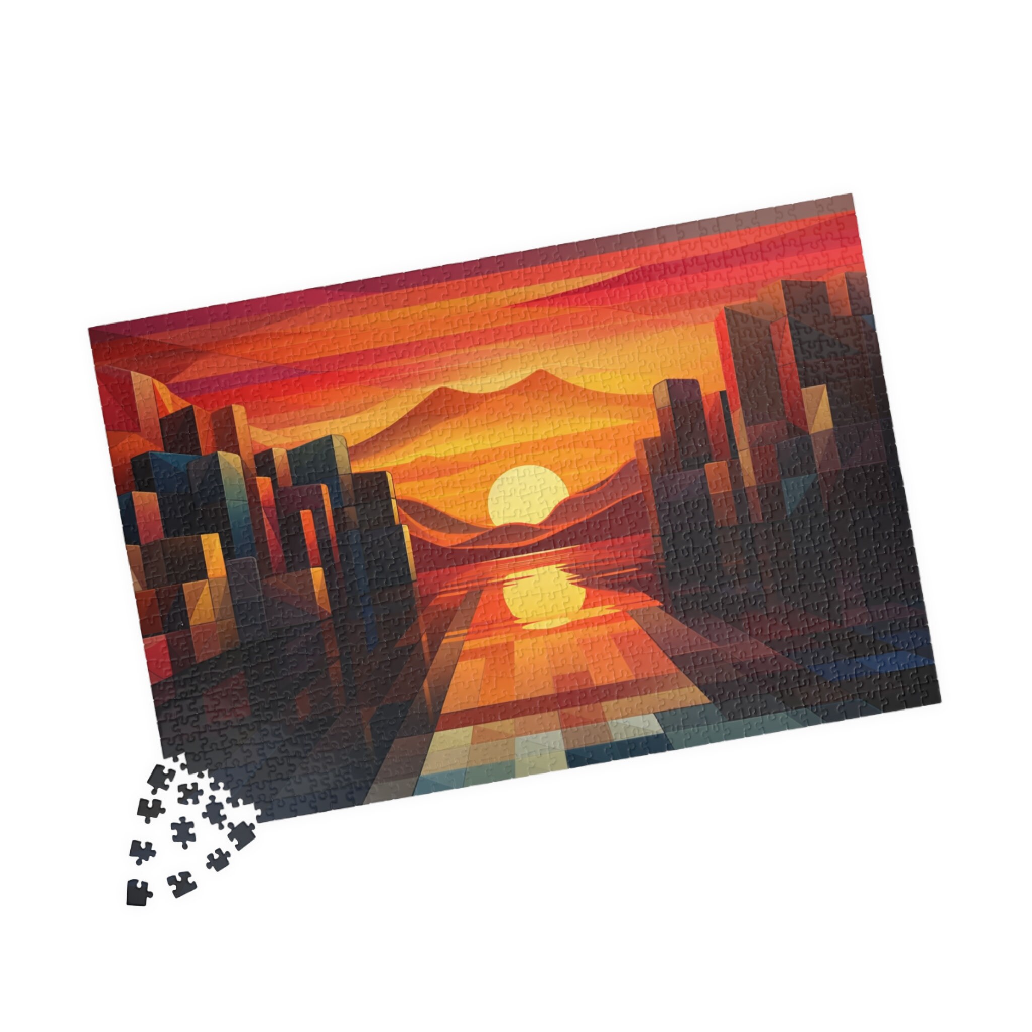 Sunset Puzzle, Cubism 110, 252, 520, 1014-piece, Sun Puzzle, Adult ...