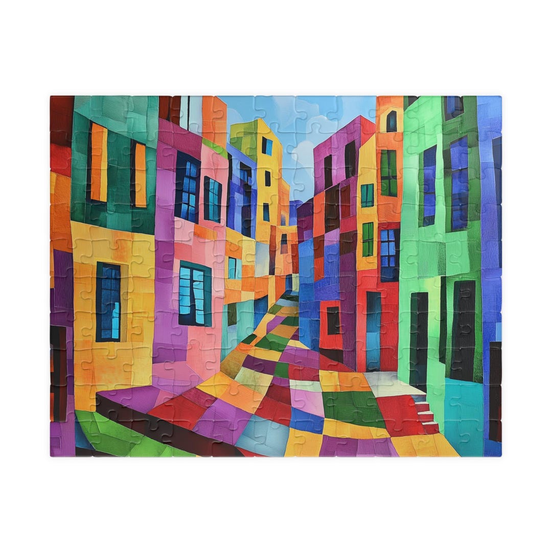 Cubism Colorful Cityscape Puzzle (110, 252, 520, 1014-piece), Cityscape ...
