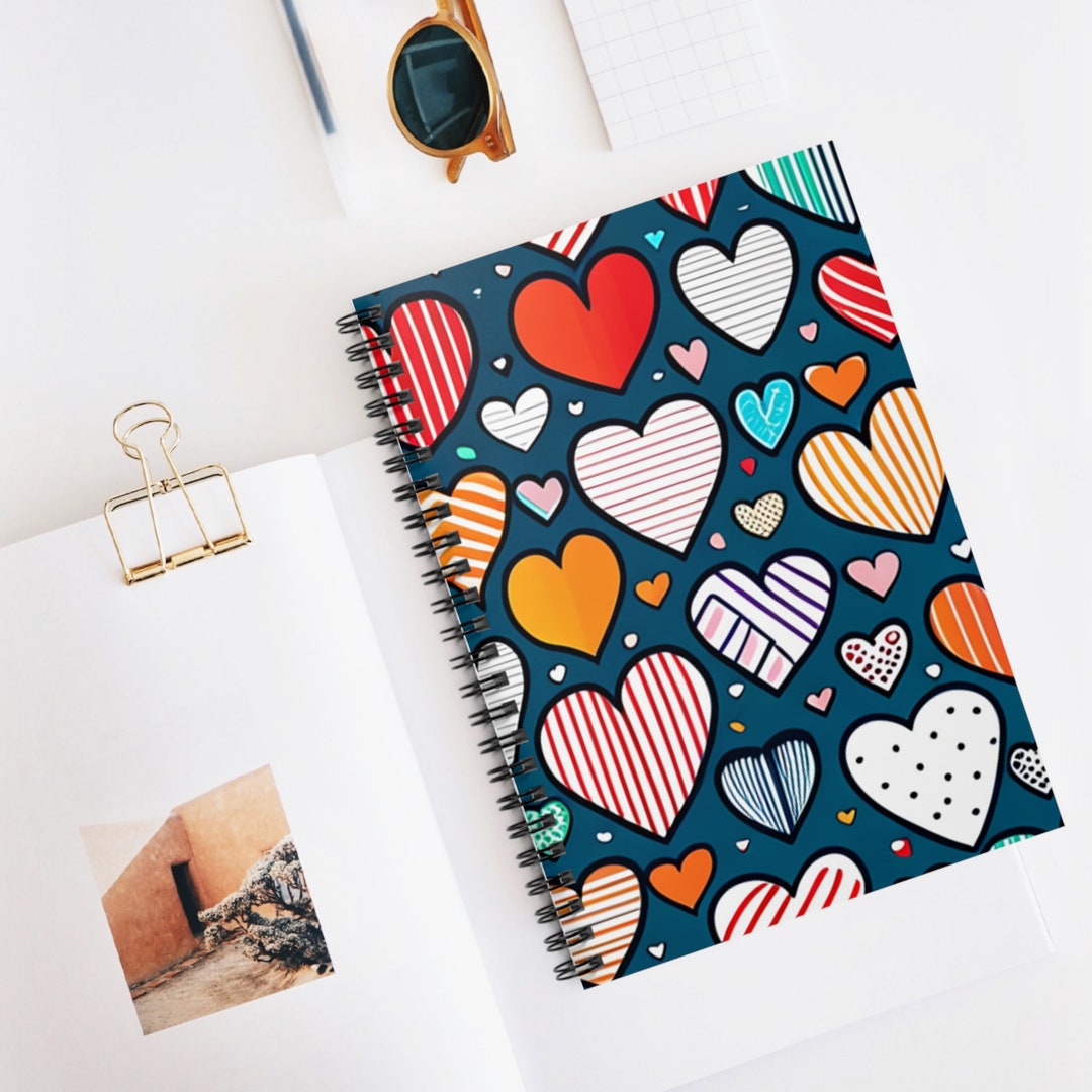 Heart Notebook, Simple School Notebook, Spiral Notebook - Ruled Line ...