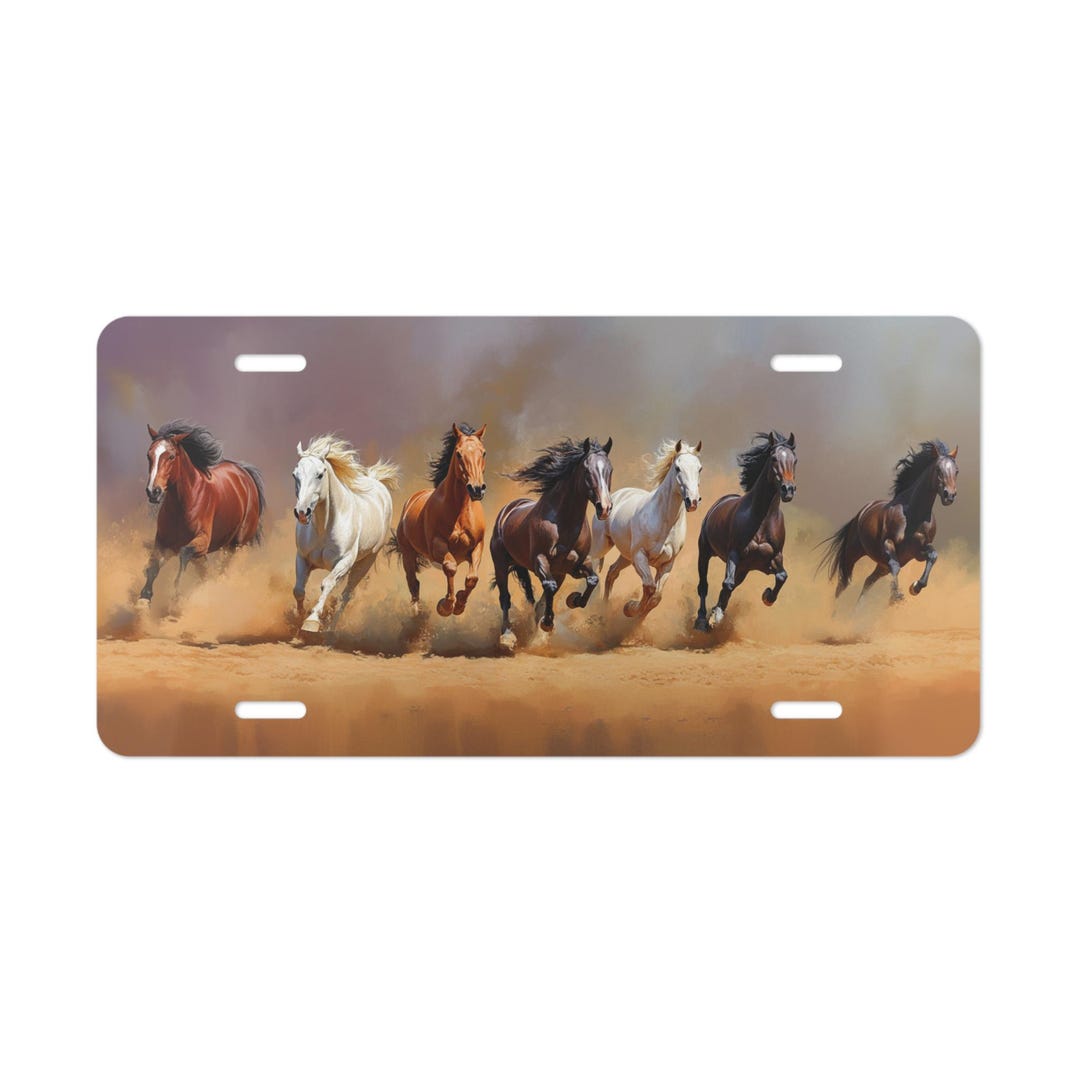 ON SALE, Horses Running Vanity Plate - Etsy