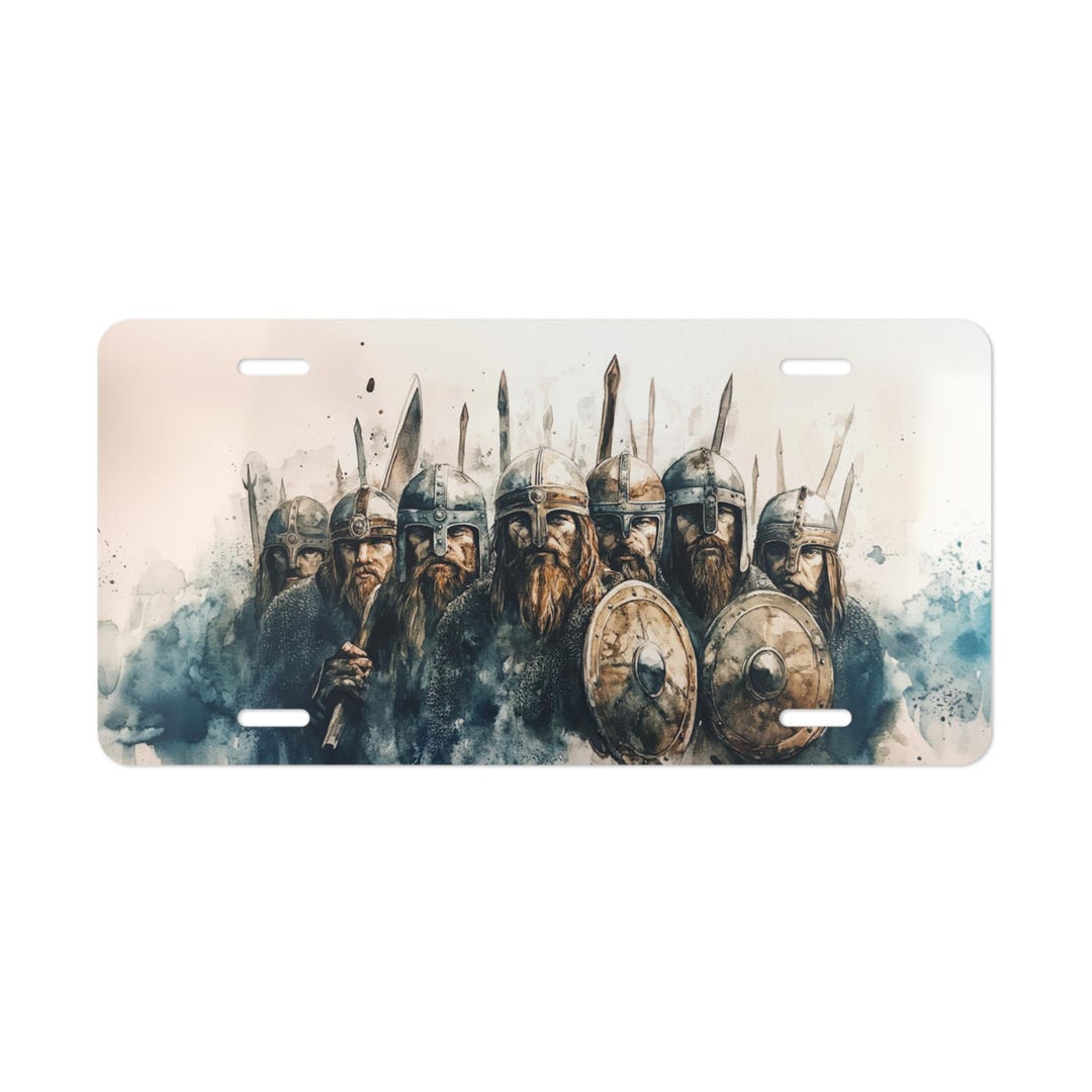 Vikings Watercolor Vanity Plate Warriors - Etsy