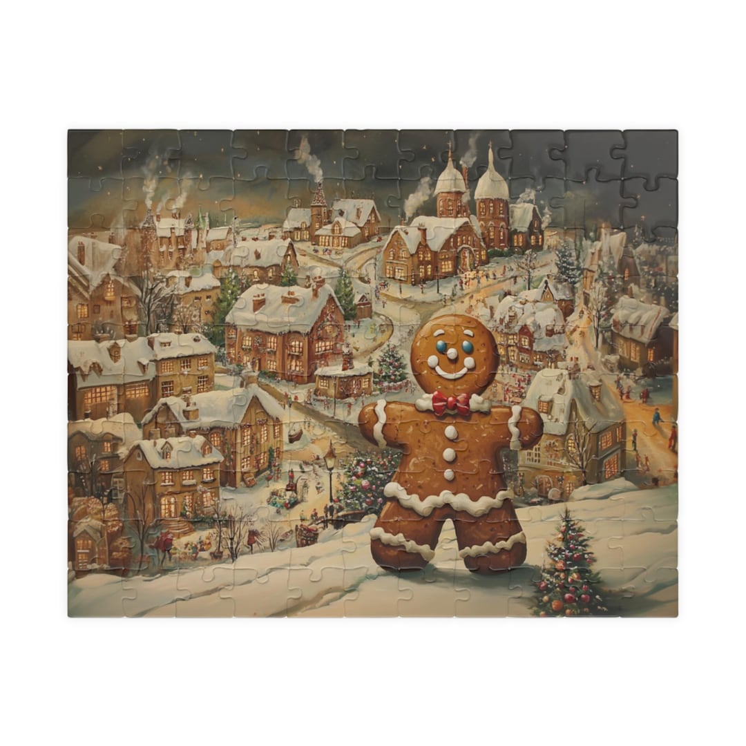 Gingerbread Man Puzzle (110, 252, 520, 1014-piece) Winter City Puzzle ...