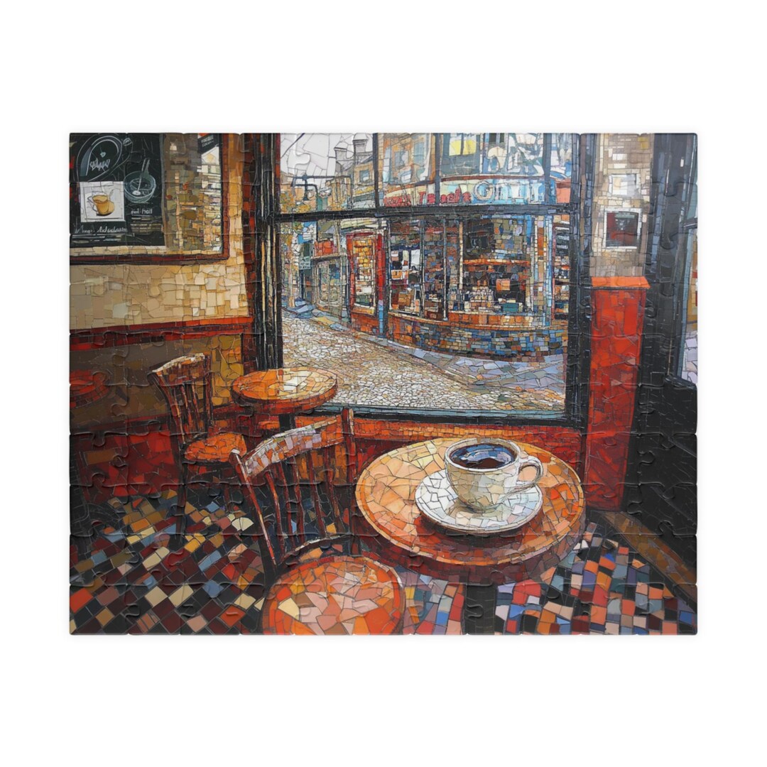 Inside Coffee Shop Puzzle (110, 252, 520, 1014-piece) Looking Out - Etsy