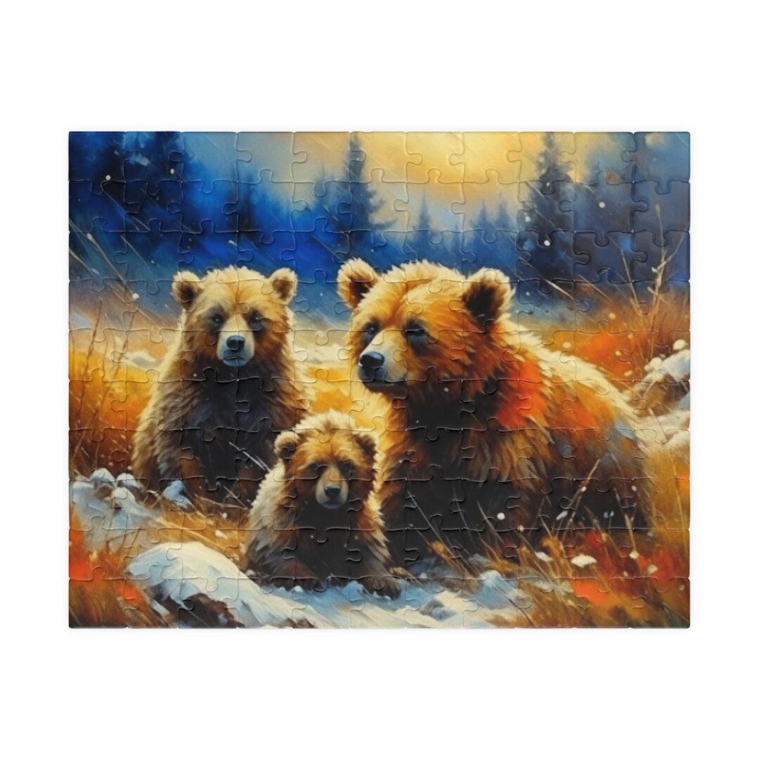 Bear Family Jigsaw Puzzle: Chipboard Brain Teaser (110-1014 Piece) - Etsy