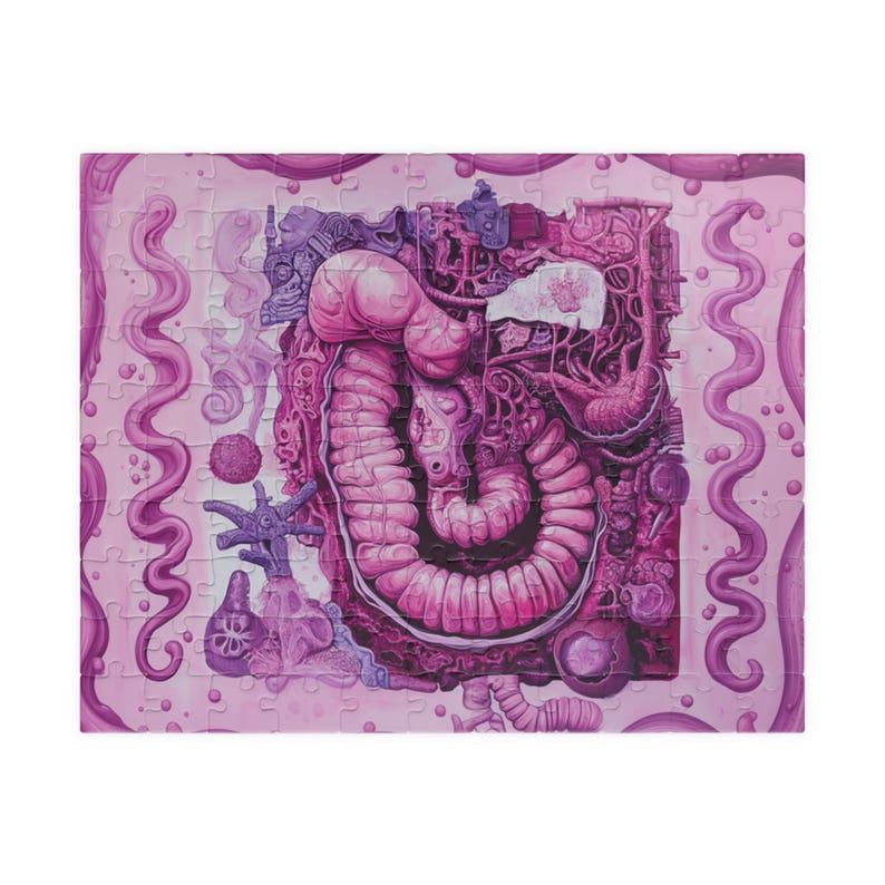 Anatomy Digestive System Puzzle 110, 252, 520, 1014-piece Pink Purple ...