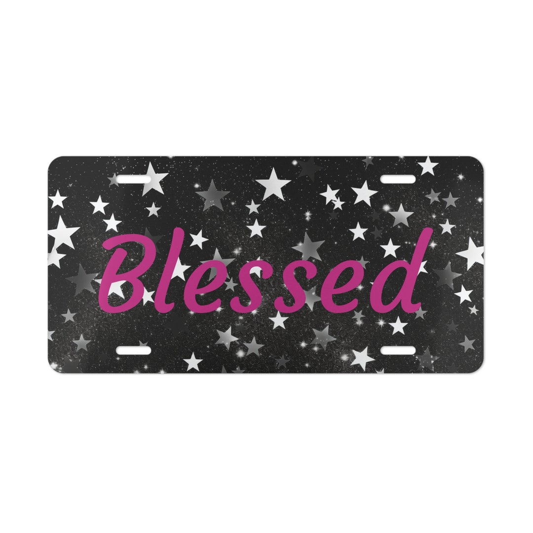 Blessed With Stars Vanity Plate, Religious, Christian, Christianity - Etsy
