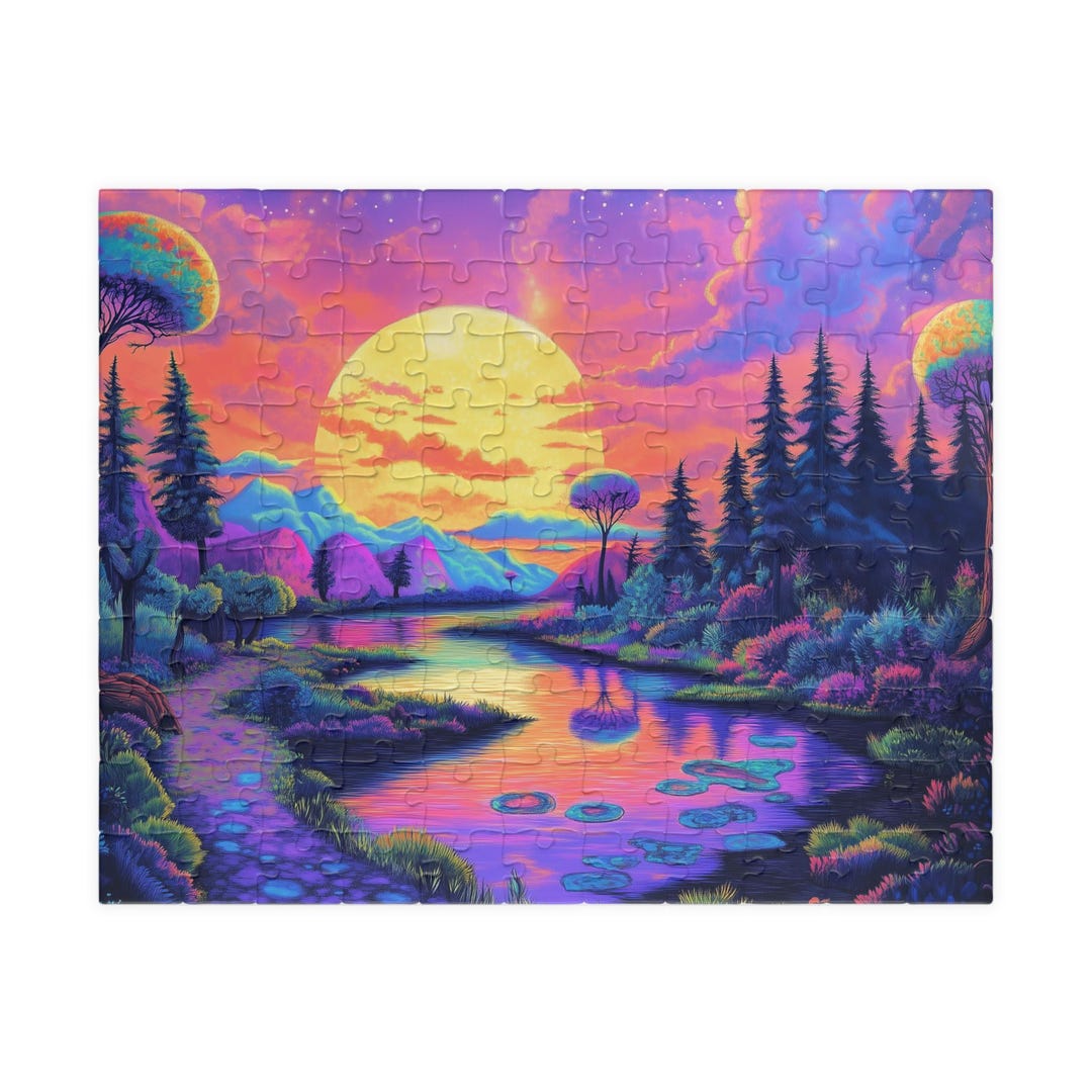 River Puzzle (110, 252, 520, 1014-piece) Colorful Landscape Puzzle - Etsy