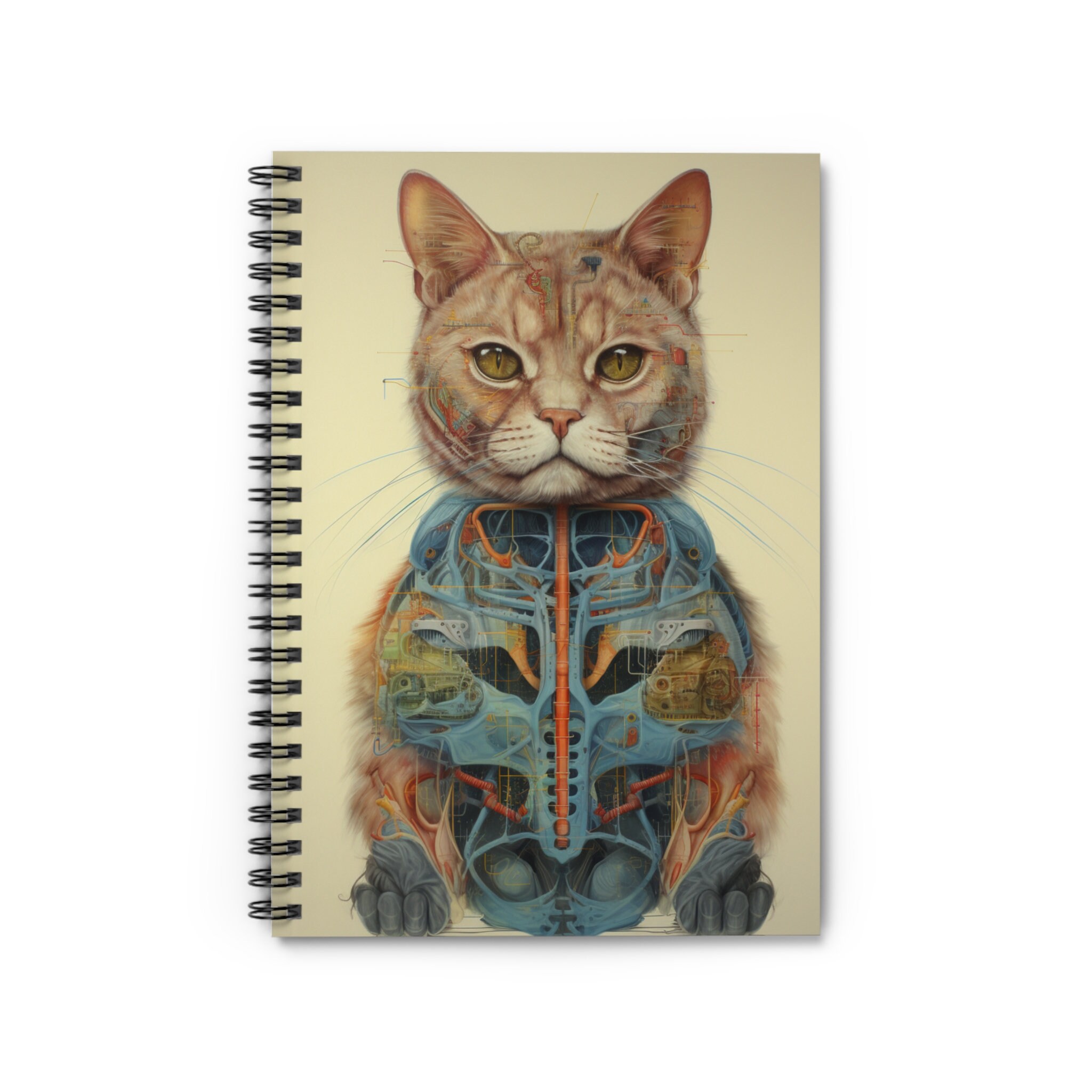 Cat Notebook, Cat Anatomy, Spiral Notebook Ruled Line 6 In. by 8 In. - Etsy