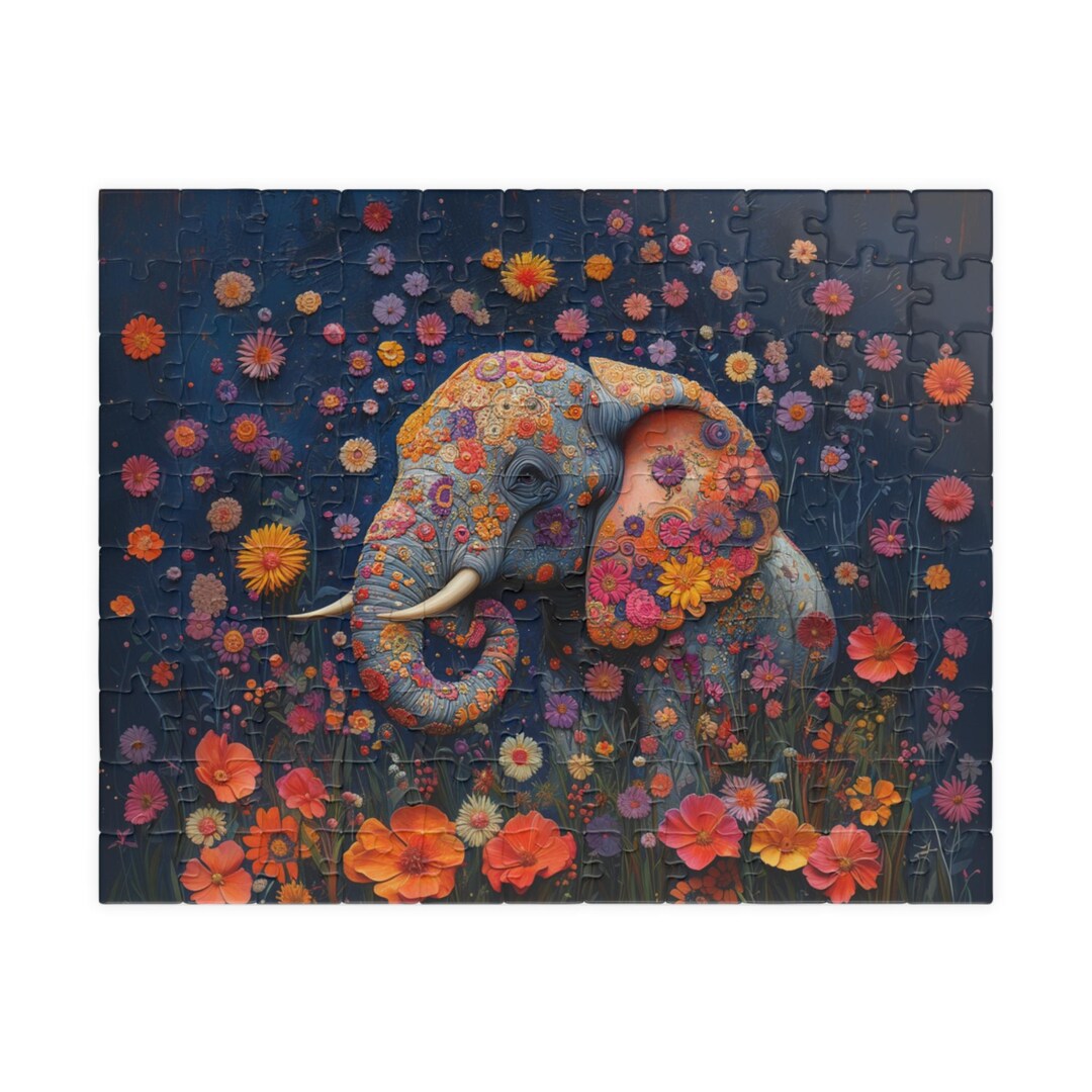 Colorful Elephant Puzzle (110, 252, 520, 1014-piece) Colorful Animal ...