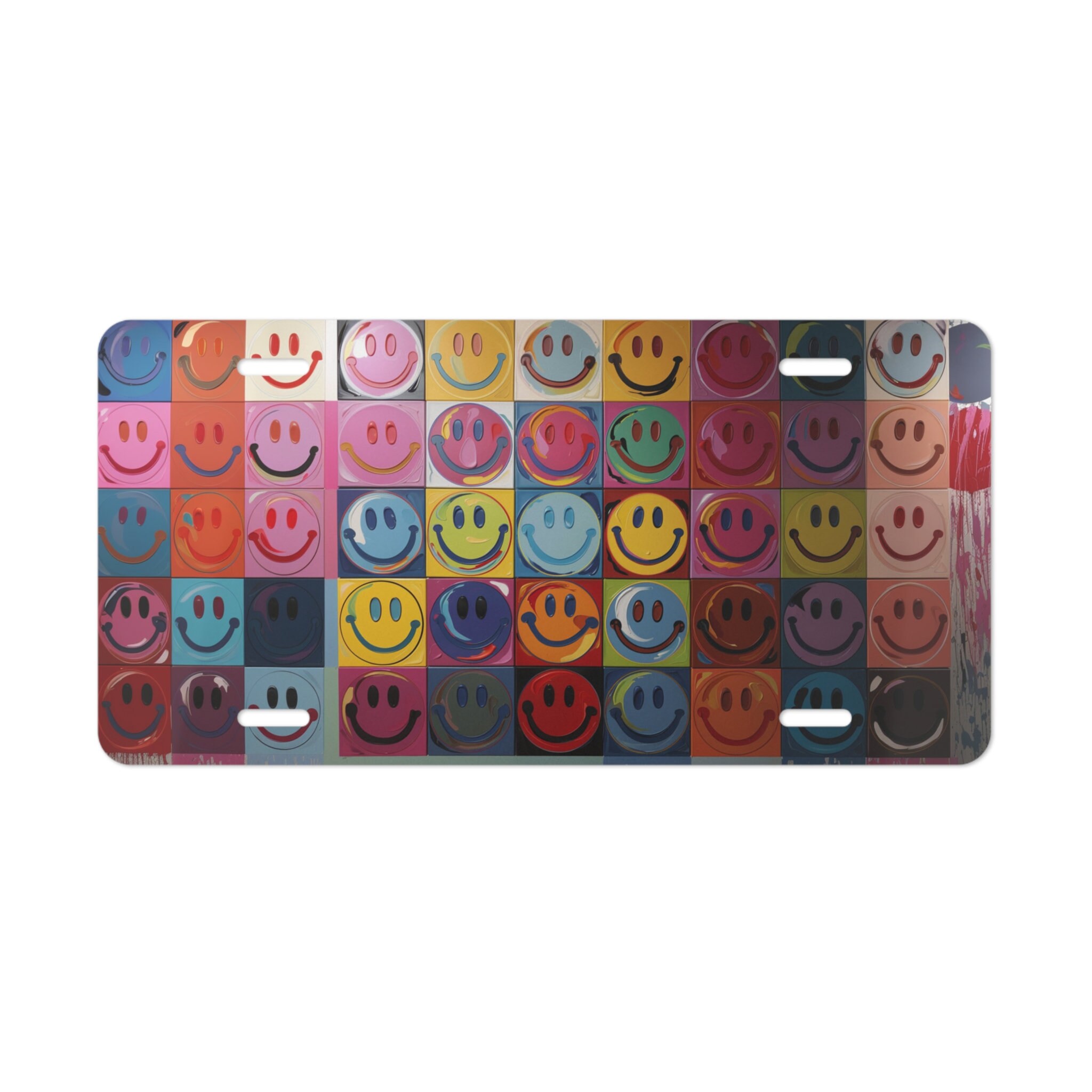 Smiley Face Vanity Plate Colorful Pop Art - Etsy