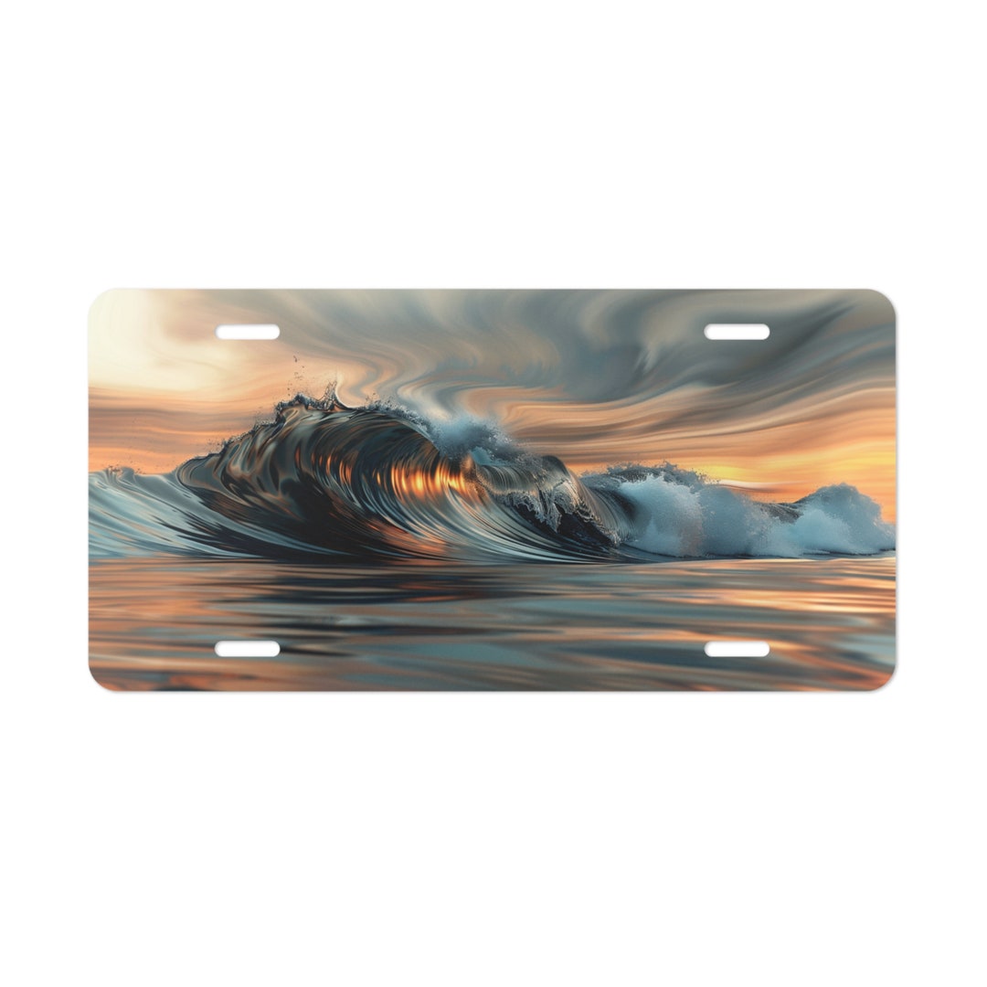 ON SALE, Blue Wave Beach Vanity Plate Sunset - Etsy
