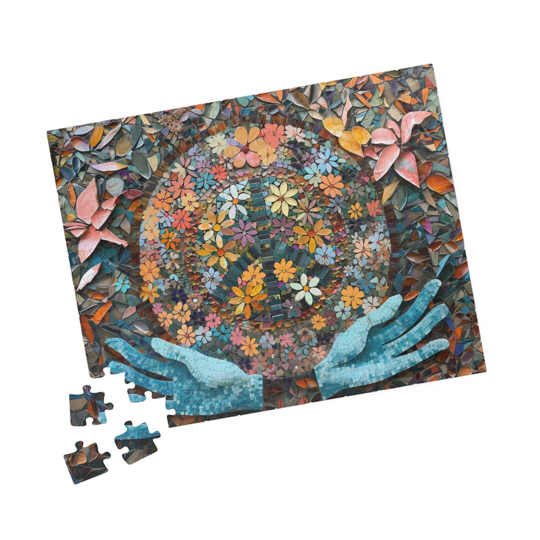 ON SALE, Peace Sign Mosaic Puzzle (110, 252, 520, 1014-piece), Jigsaw ...